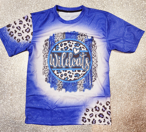 "Wildcats" Royal blue leopard shirt | Rockstar Glam House