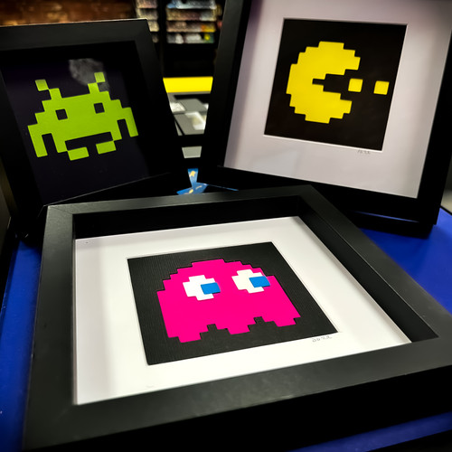 8-Bit Pac-Man Limited Ed Papercut Art | dougblack.co.uk