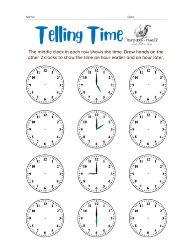 Fun Telling Time Worksheet Printable | Ahava Always