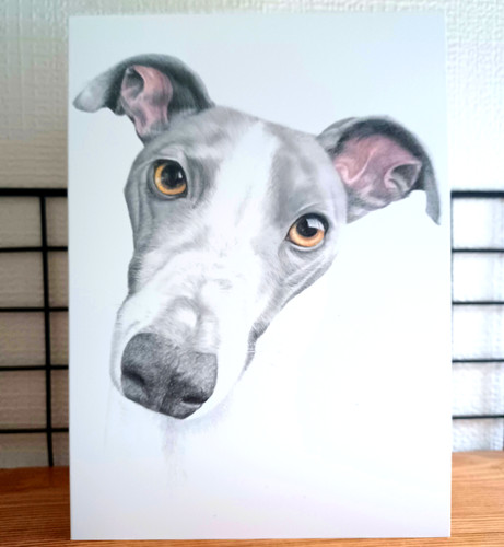 whippet card | Cherry Tree Drawings