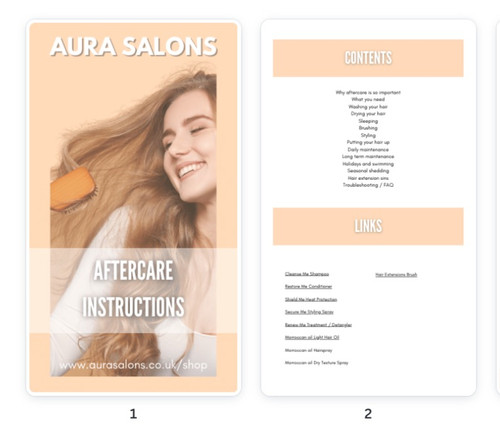 Editable Aftercare Instructions Guide | AURA Hair Extensions