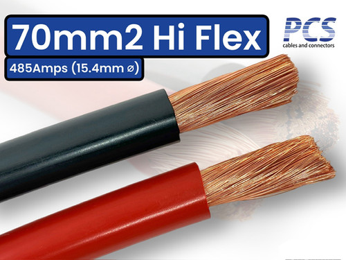 70mm² Hi Flex Battery Cable - 485 Amps - Red or Black | P C S CABLES ...