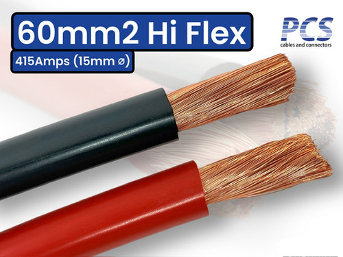 60mm² Hi Flex Battery Cable - 415 Amps - Red or Black | P C S CABLES ...