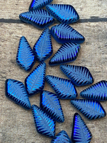 2 Hole Indigo Blue Laser Etched Kite Beads | Jill MacKay Website