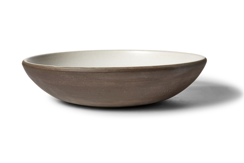 25cm Coupe Entree Bowl - White Matte Dark Clay | Sofia Ceramics