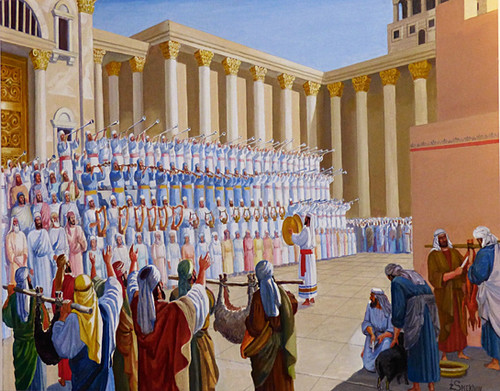 Full Levite Choir and Orchestra laminated poster | The Temple Institute