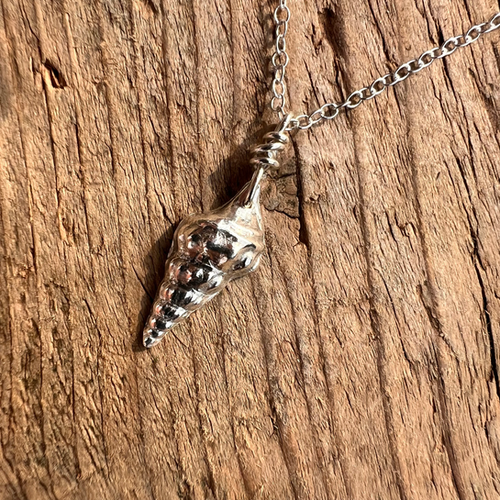 Reversible Silver Conch Shell Necklace | Recycle the Sea