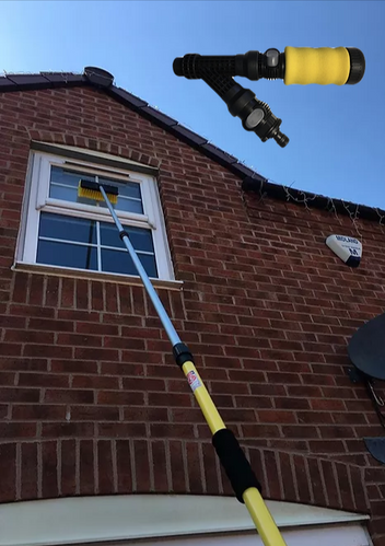 3.5M Window Cleaning Pole, Brush + Soap Dispenser | Poles, Brushes