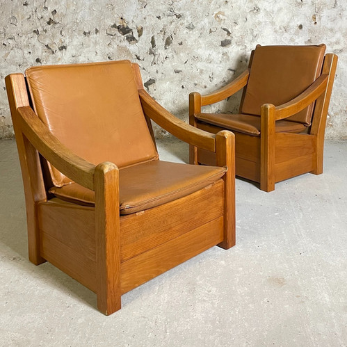 fauteuils brutalistes | Rouge Gommette