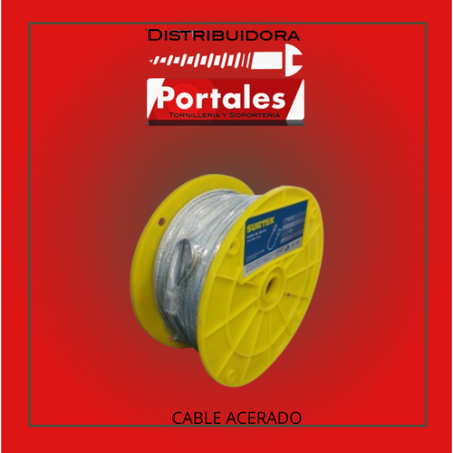 CABLE ACERADO CON FORRO DE 1/8 ( 76 M ) | tornillosportales