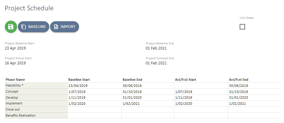 5. Modifying Project Schedule Dates