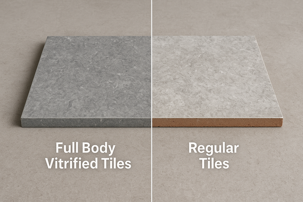 Major Differences Between Full Body Vitrified Tiles and Regular Tiles