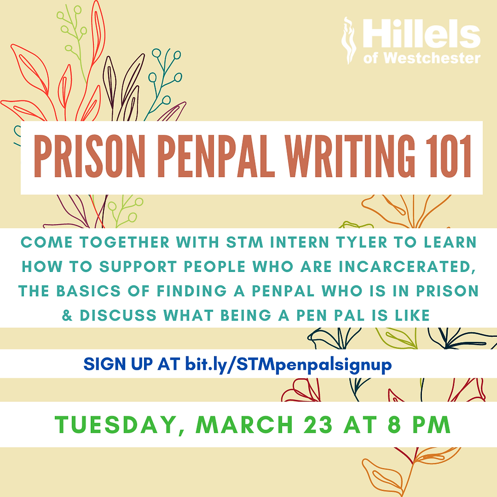 Prison PenPal Writing 101 | Hillels of Westchest