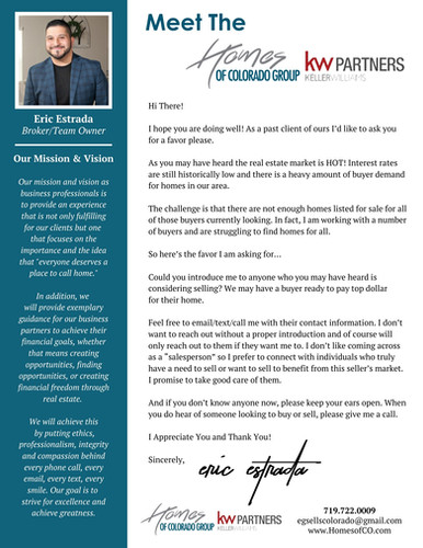 Listings Needed - Past Client Letter | Homes of Expansion