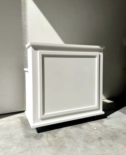 MDF Mobile Cart with Serving Bar | White Corner