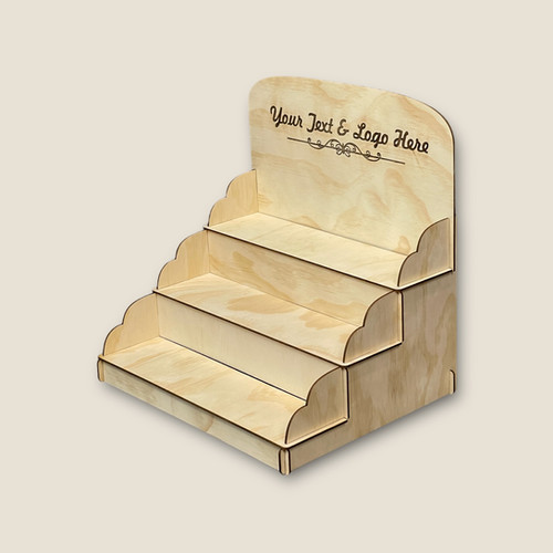 3 Tier Retail Display Stand - Wooden Display Stand - Shelving Unit ...