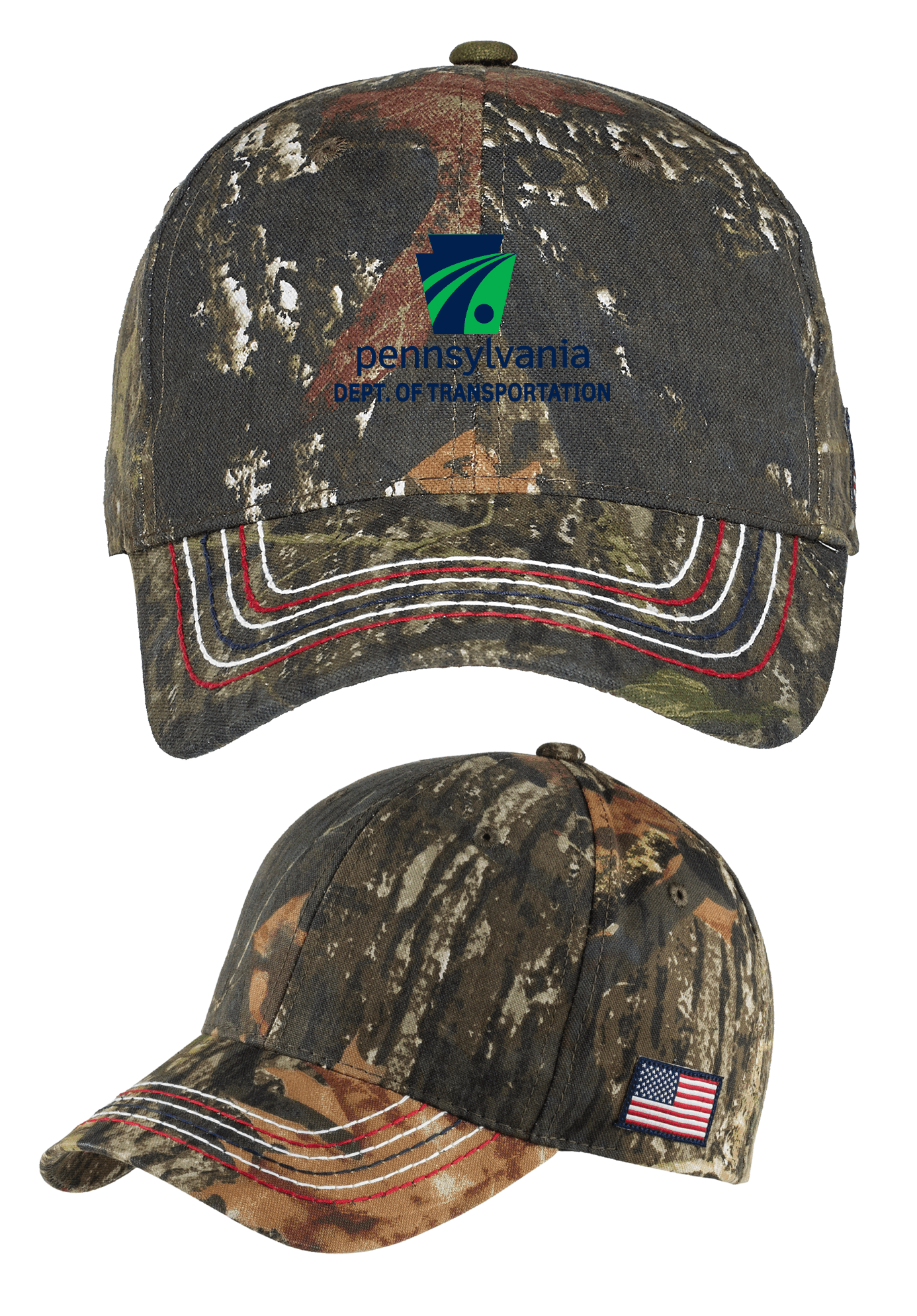 Americana Contrast Stitch Camouflage Cap | PennDOT Proud