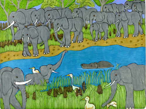 "Jumbo & His Fellow Elephants in His Native Sudan" by Blake Lenoir ...