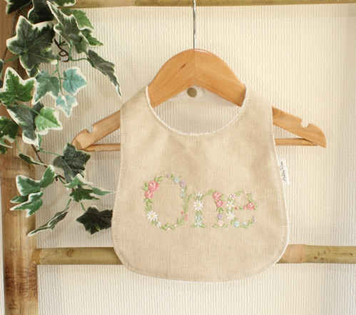 Embroidered first birthday ONE bib - Pastel Colourway | Ashley Rose