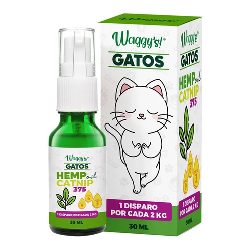 Aceite Relajante de CBD Hemp + Catnip Oil para Gatos 375mg | Waggy's ...