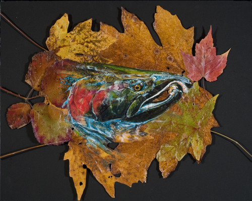 "Coho On Leaves" | dalton-art-studios