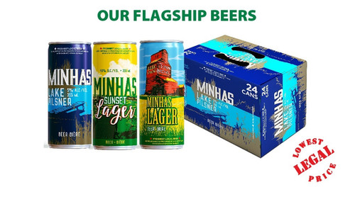 MINHAS FLAGSHIP BEERS, Brewery Fresh, All Natural | Minhas Sask Store