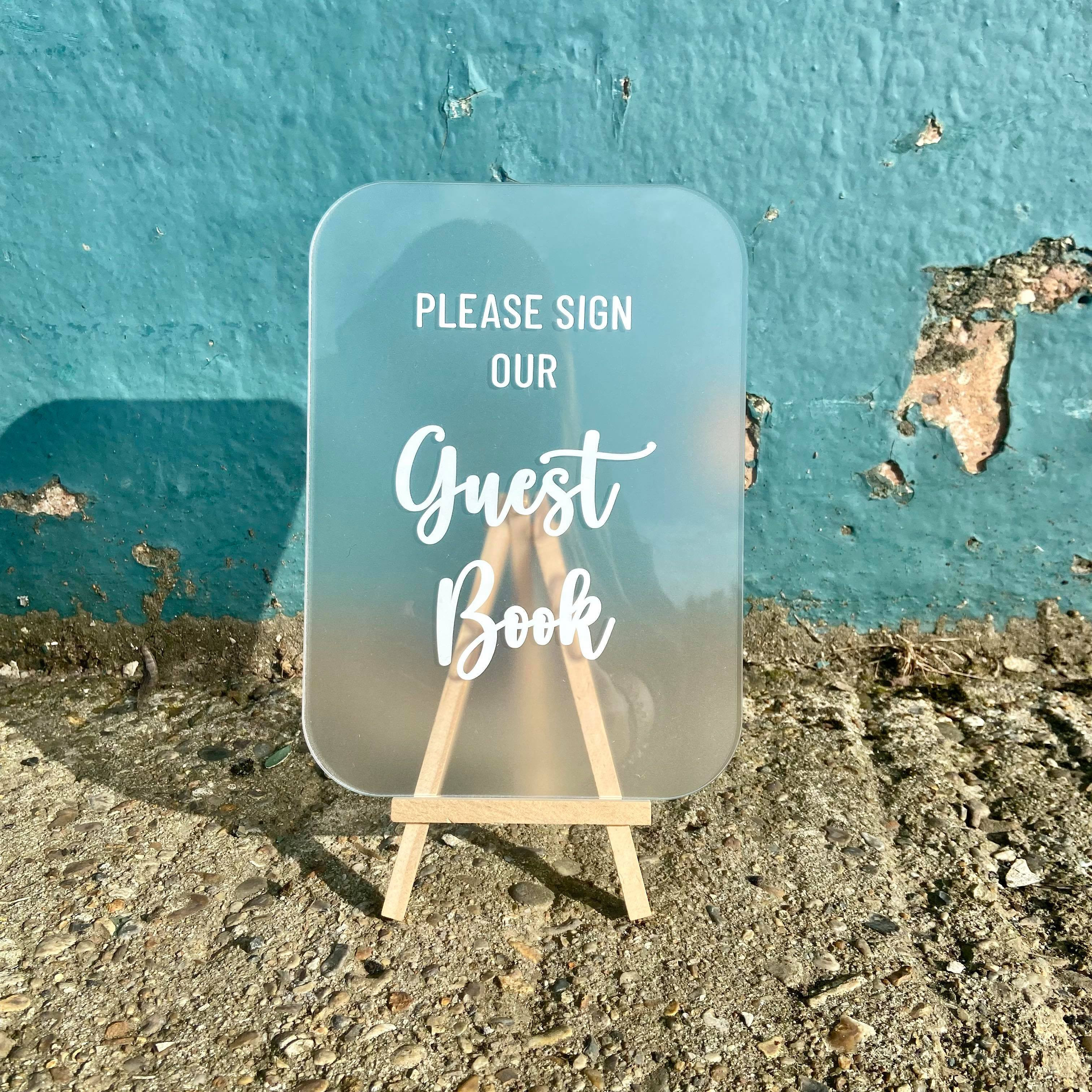 Frosted Acrylic - White Vinyl Guestbook Sign