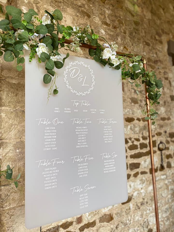 A1 Table Plan - Frosted Acrylic