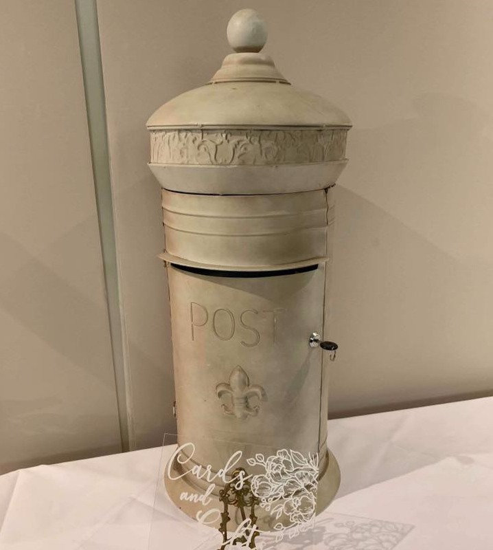 Rustic Ivory Metal Post Box