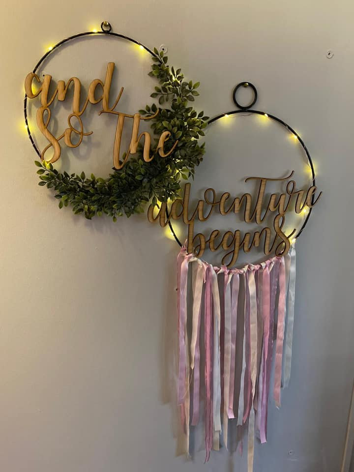 The Adventure Begins Hoops Sign