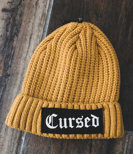 Cursed Mustard Chunky Knit Beanie | noreasonclothing 🌙
