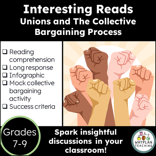 Middle School Reading Comprehension | Labour Unions: Mock Bargaining ...