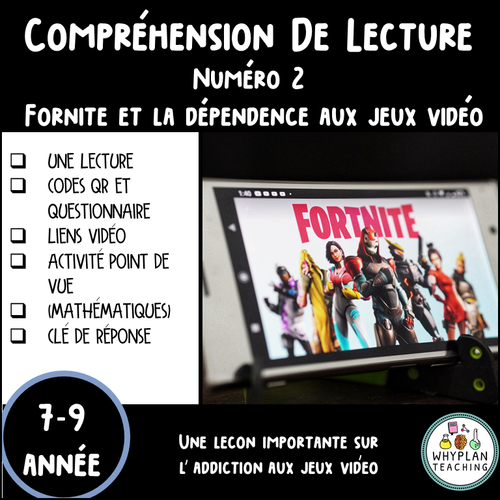 Middle School French Reading Comprehension | Video Game Dependance ...