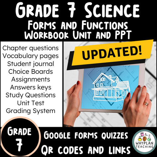 Grade 7 Ontario Science | Forms and Functions +PPT