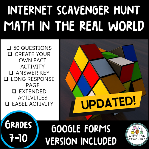 Middle School Internet Scavenger Hunt: Math In the Real World
