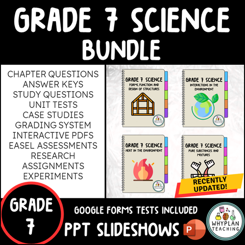 Grade 7 Ontario Science Unit Bundle | Whyplanteaching