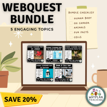 Middle School Scavenger Hunt WebQuest Bundle