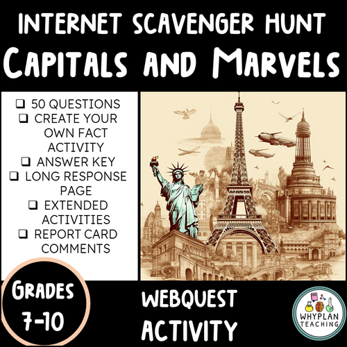 'Global Explorer: Capitals & Landmarks Internet Scavenger Hunt WebQuest'