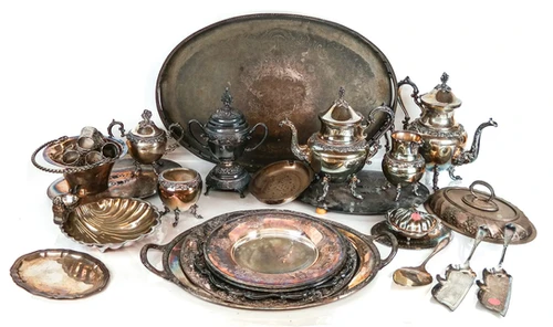 Group of Silver Plate & Metal Tableware | Koch Antiques