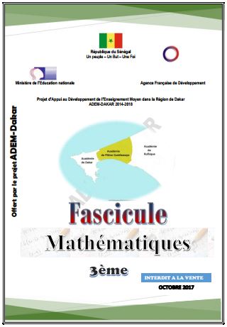 Onze (11) fascicules élèves en Maths, SVT, Français et Sciences Physiques