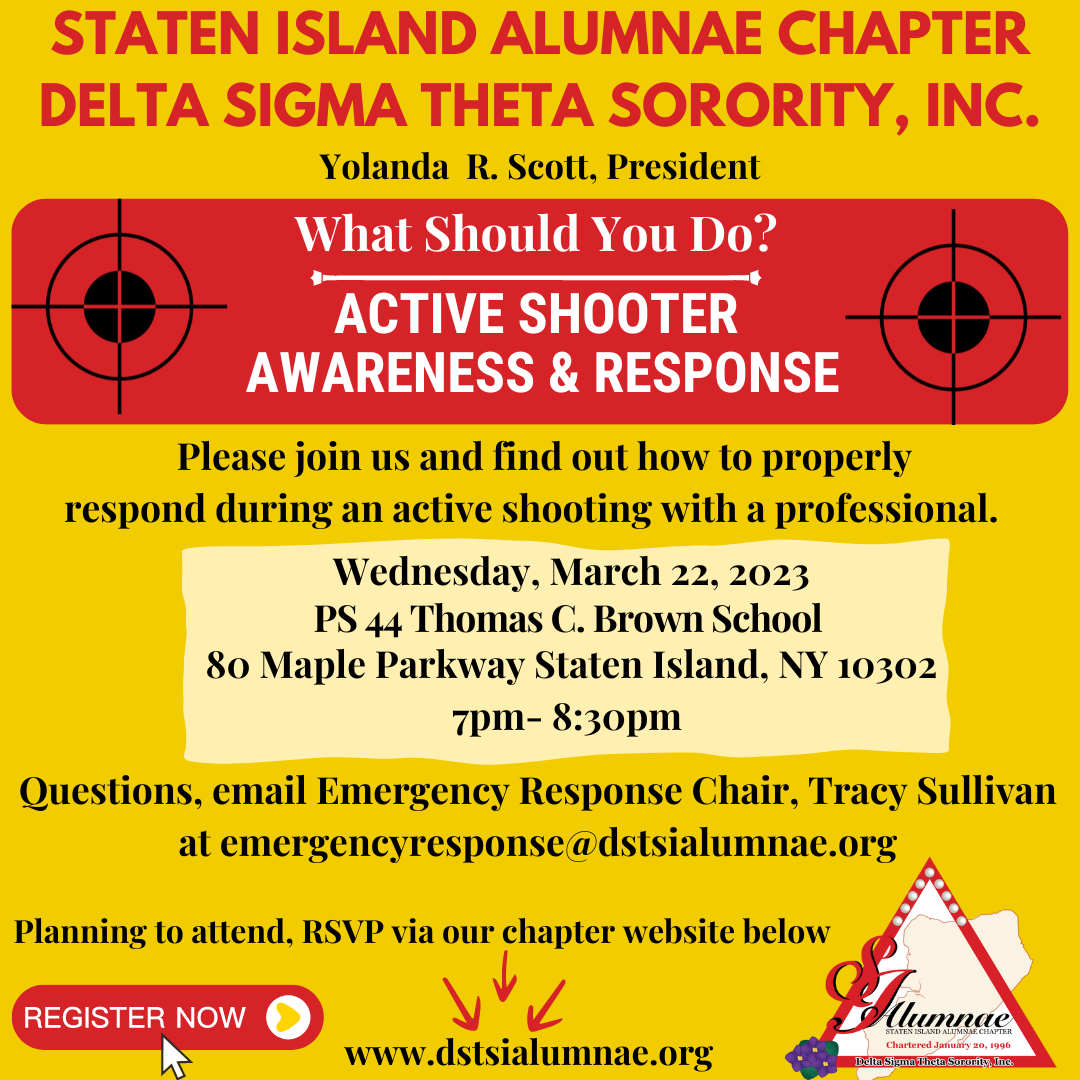 What To Do Active Shooter Awareness And Response Statenisland Alumnae