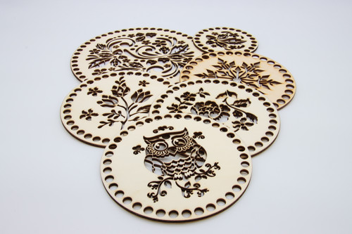 Runde Korbdeckel mit Motiv verschiedene Größen aus 3-4 mm Sperrholz ...