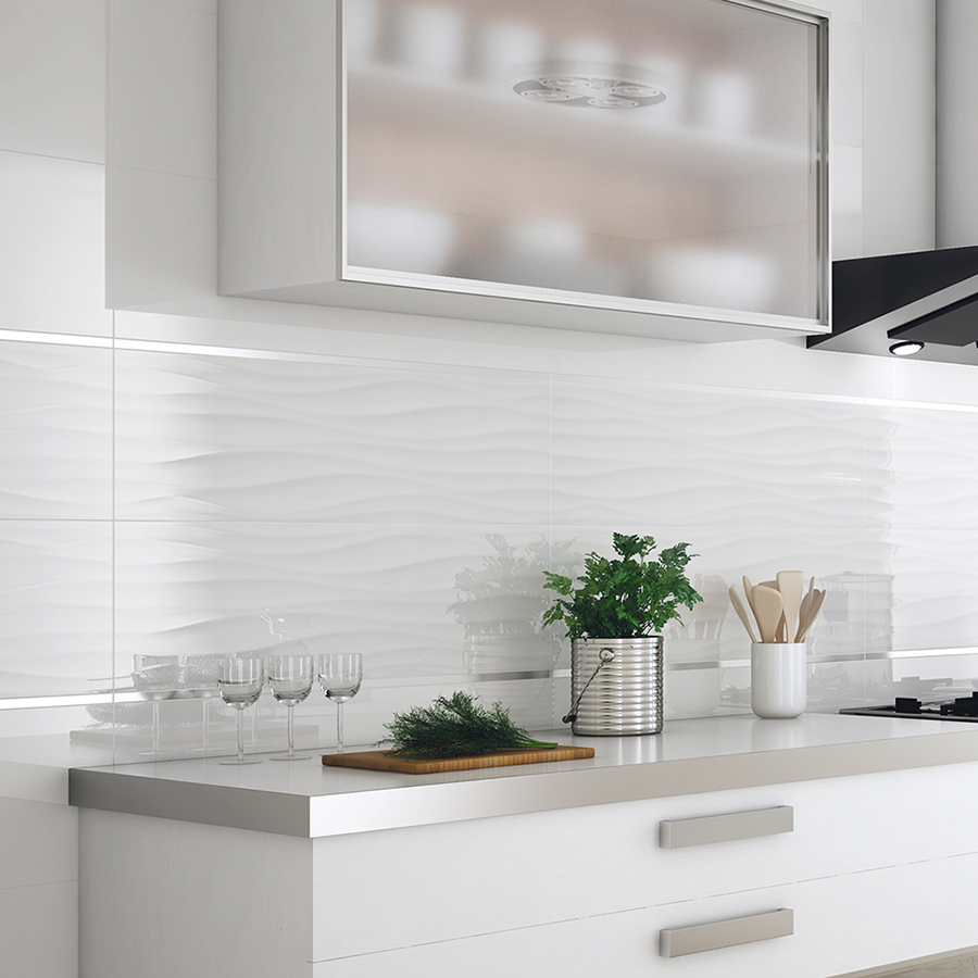 Ceramic Bright Wavy - White Ice