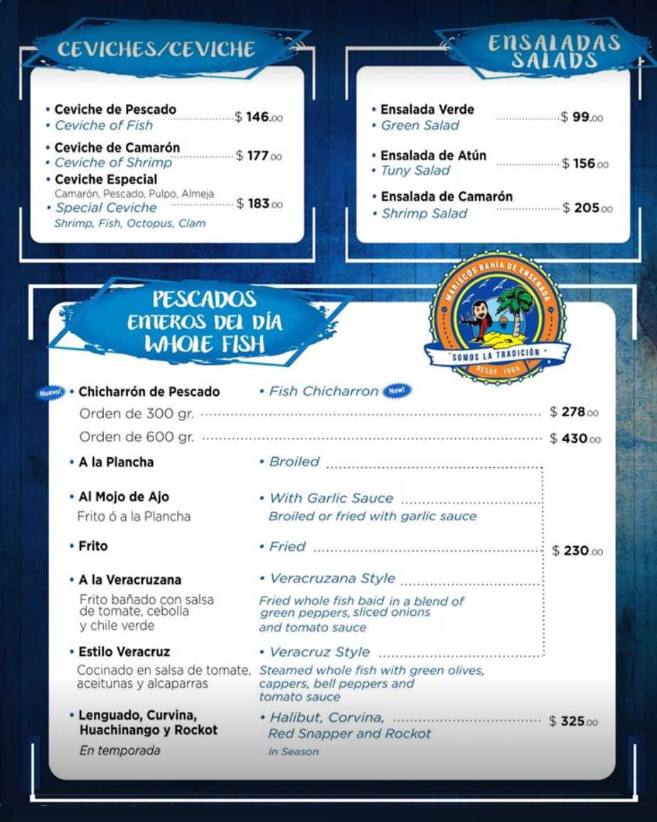 Platillos | Mariscos Bahia De Ensenada