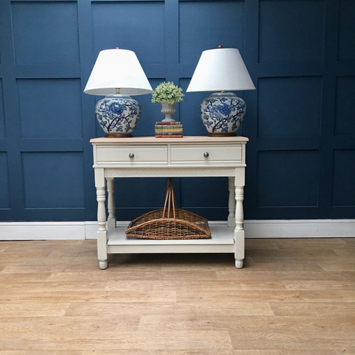Console Table Oak Two Drawers & Shelf | Mysite