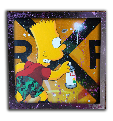 Bart Simpson writing Graffiti, 12 inch Print & F | artistikmisfits