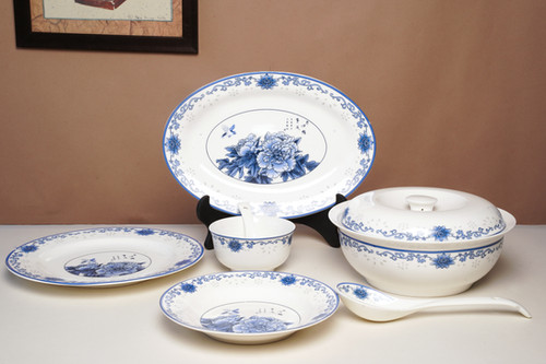 Wild Blue Rose Design Dinner Set | Casa Macao