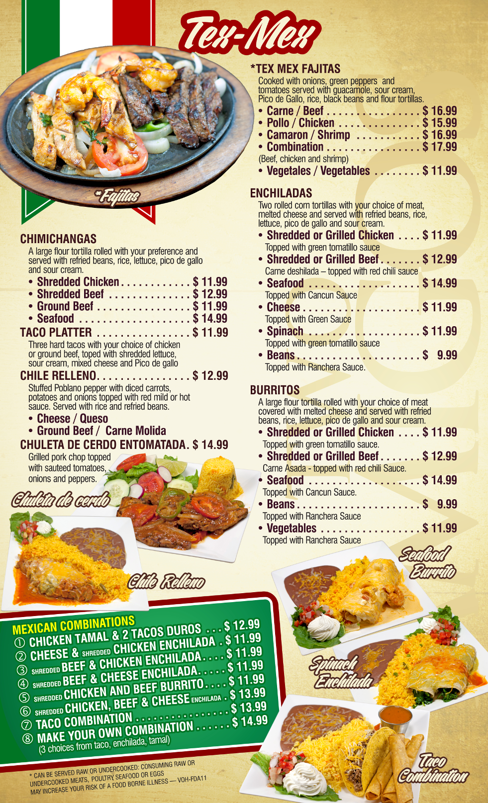 Menu - Two Amigos Mexican Restaurant Chantilly