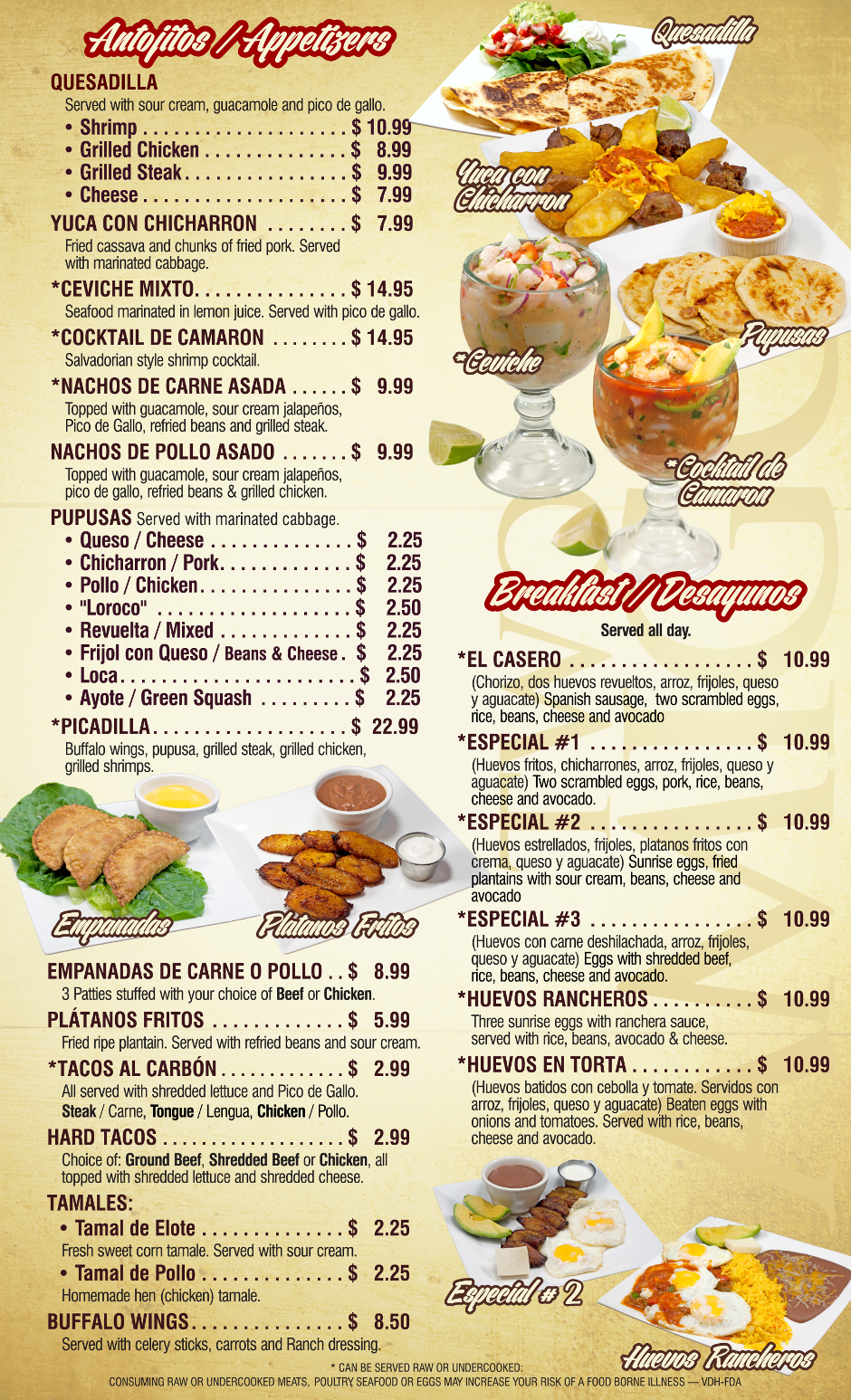 Menu - Two Amigos Mexican Restaurant Chantilly