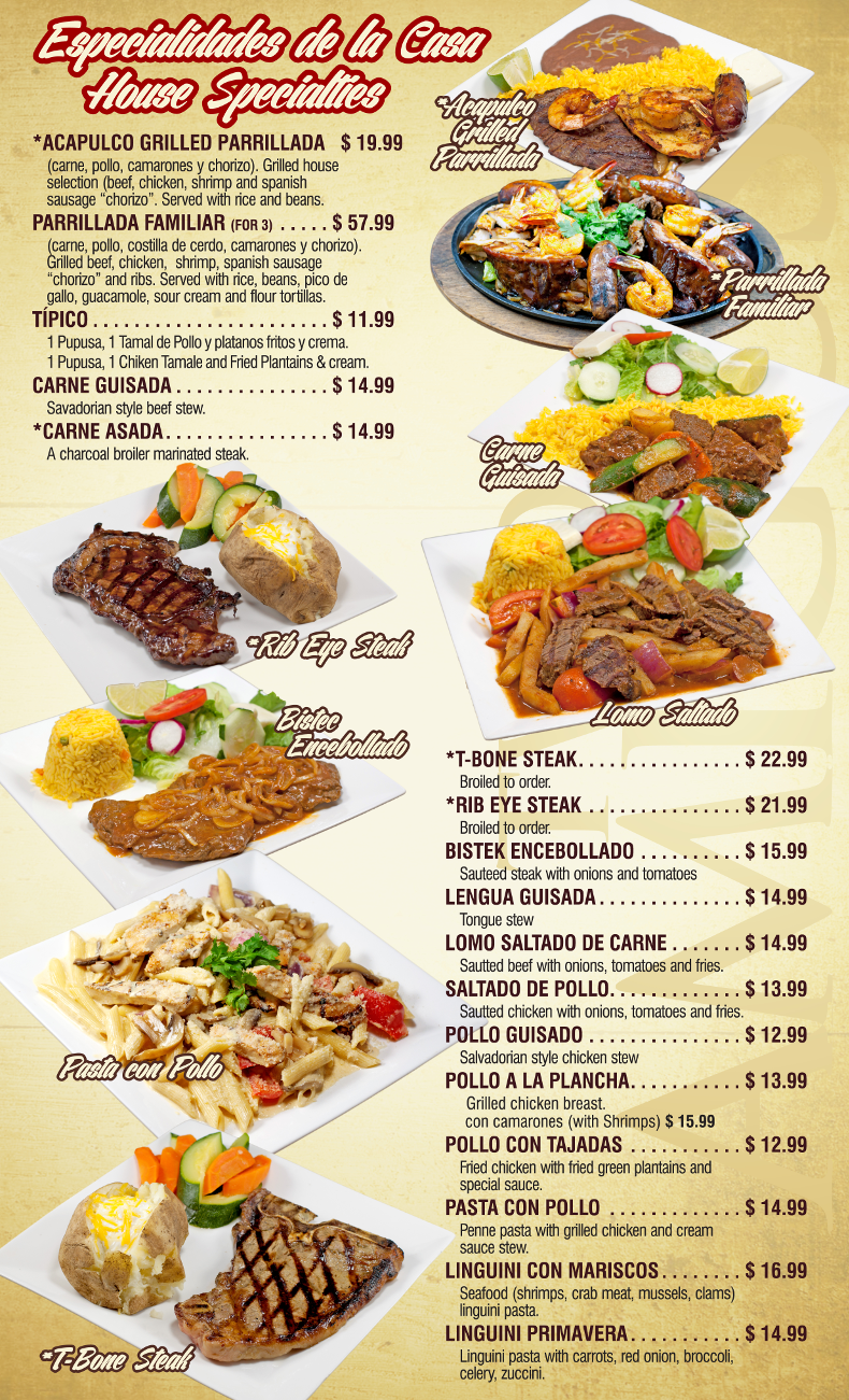 Menu - Two Amigos Mexican Restaurant Chantilly